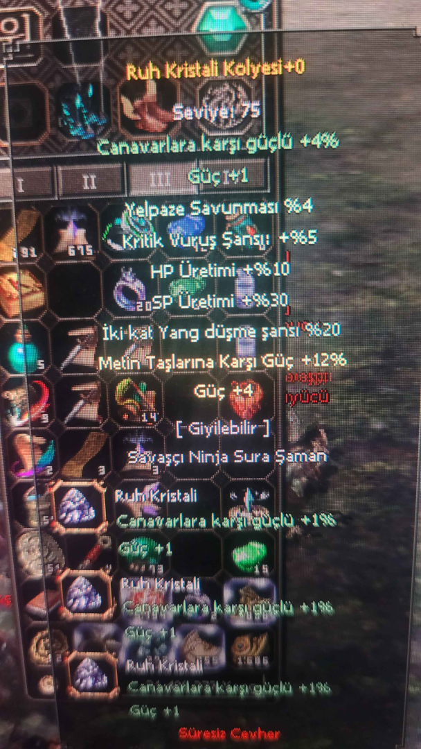 12 METİN 4 GÜÇ RUH KRİSTALİ KOLYESİ - 313072 | Misali2Satış