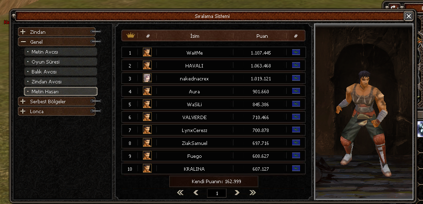 162k max hasar 89 level savascı - 209073 | Misali2Satış