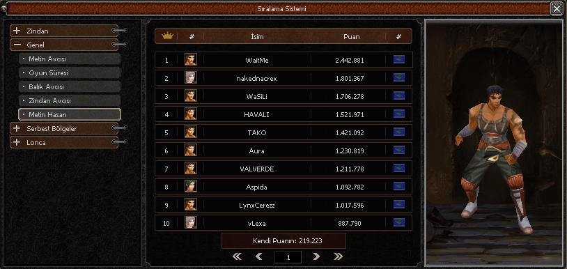 210k max hasar 90 level savascı - 209073 | Misali2Satış